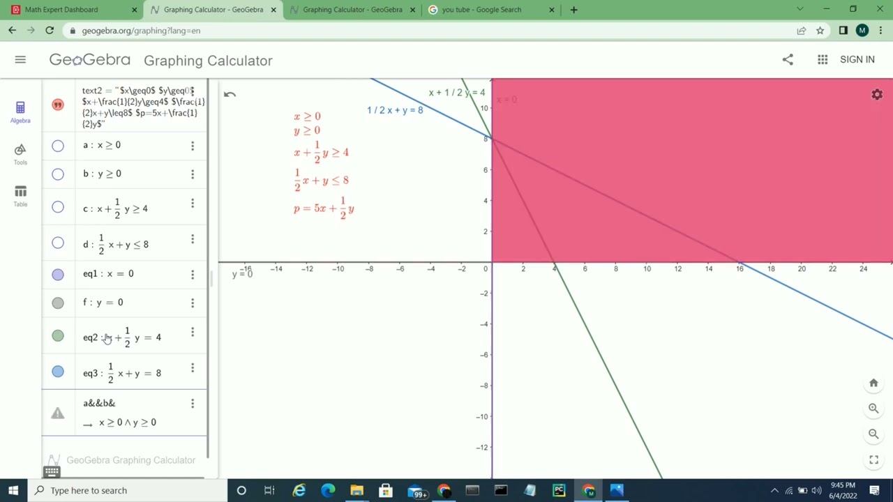 Linear Programming Problems with geogebra #LPP#geogebra#math#algebra