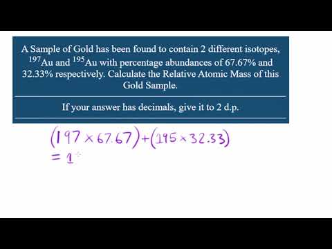 Relative Atomic Mass from Isotope Percentage Abundances (2) - Year 1 & AS Chemistry