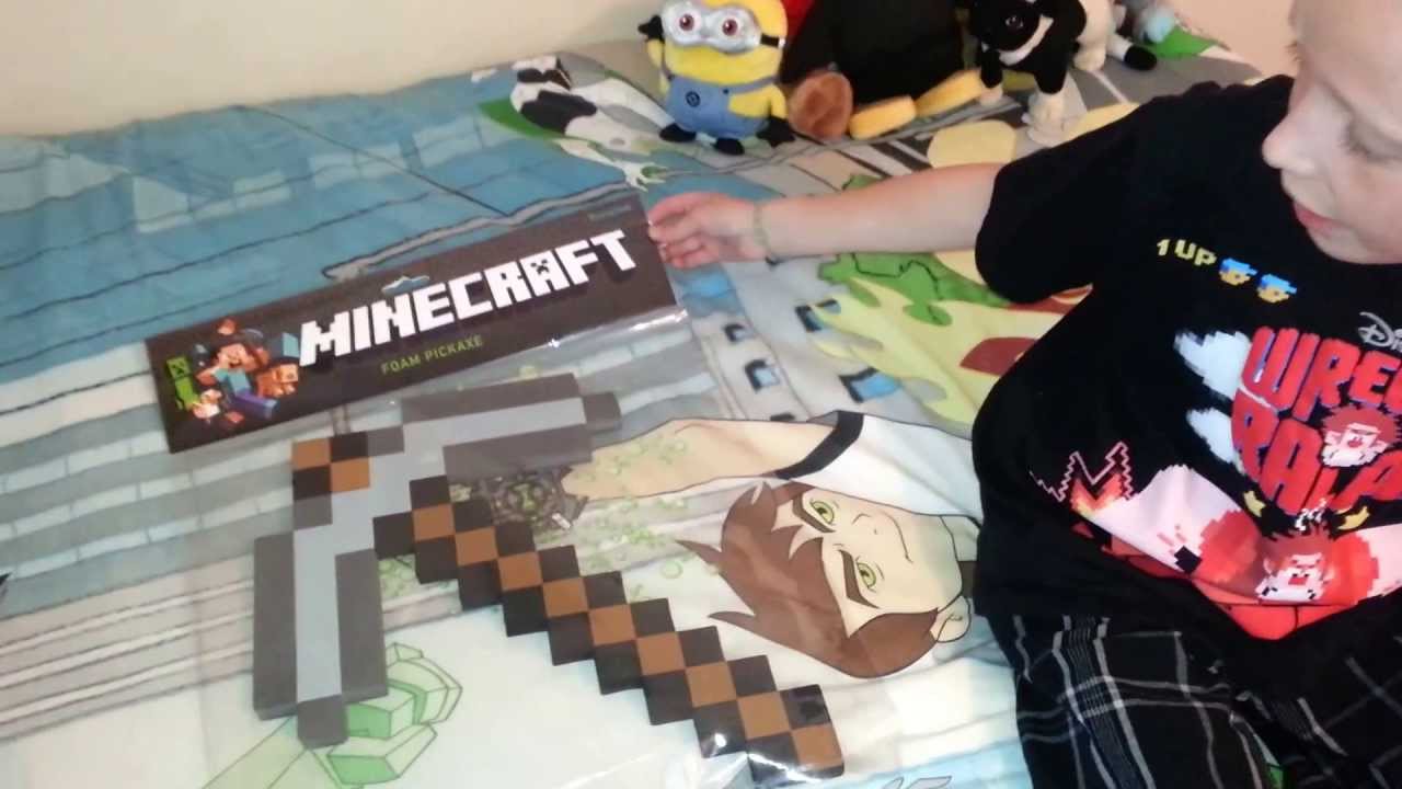 Minecraft foam pickaxe from ThinkGeek by Deaner