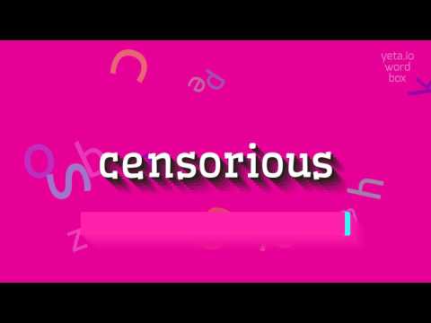 How to say "censorious"! (High Quality Voices)