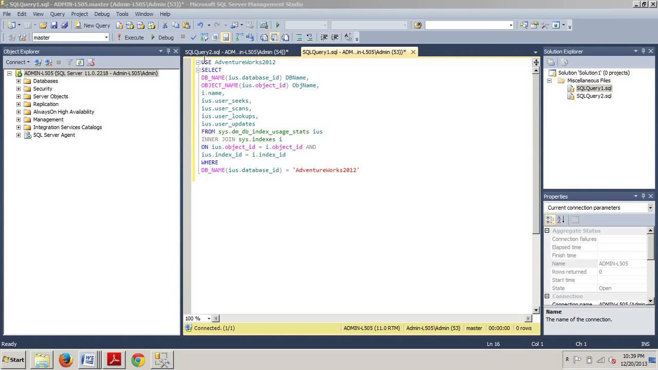 SQL Server tutorial 82 How to view index usage