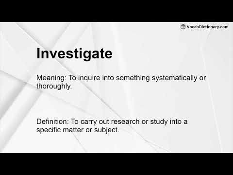 Investigate Meaning