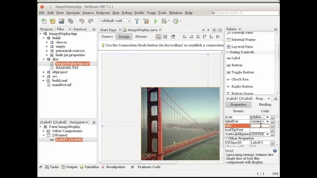 Handling Images in a Java GUI Application - English