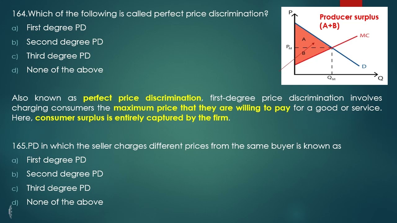 MCQ's on Monopoly and Price Discrimination for NET Exam.
