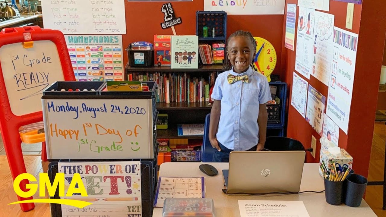 1st grader and his parents build an epic learning space at home for virtual classes l GMA Digital