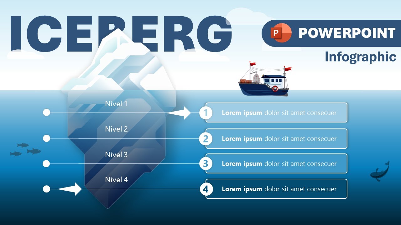 TUTORIAL POWERPOINT ANIMADO | Iceberg infographic