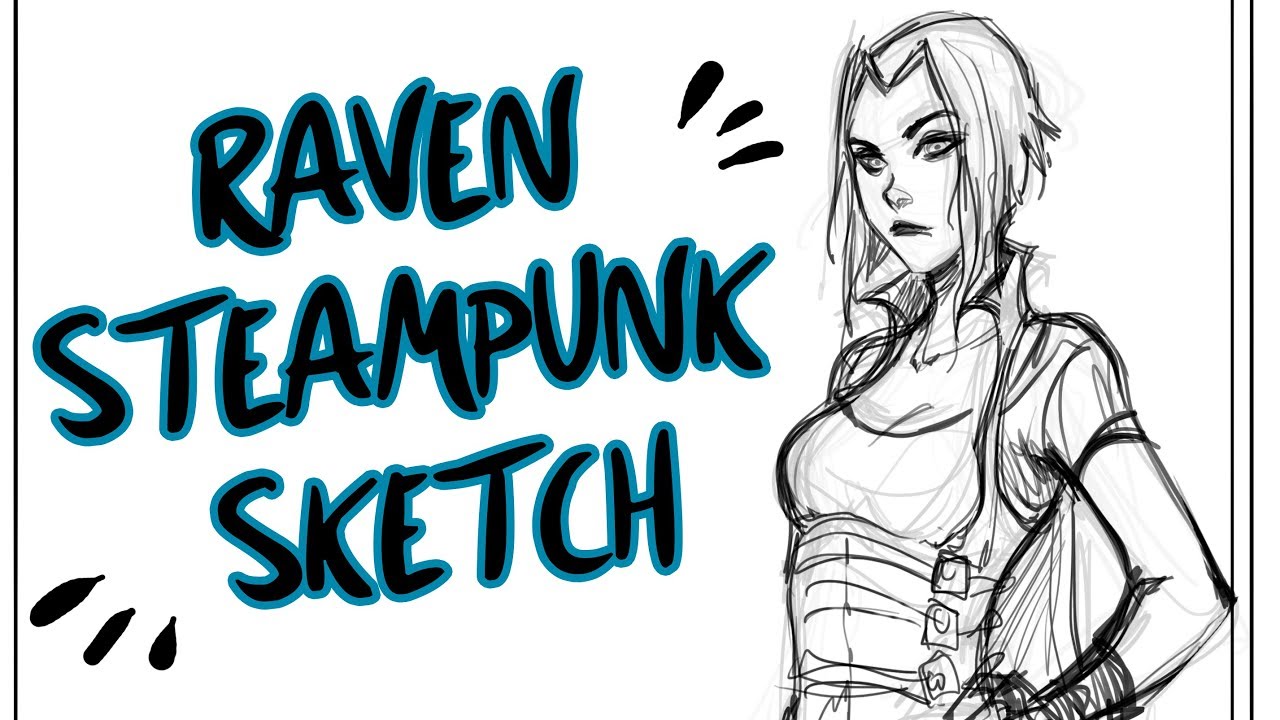 Steampunk Raven | Digital sketch