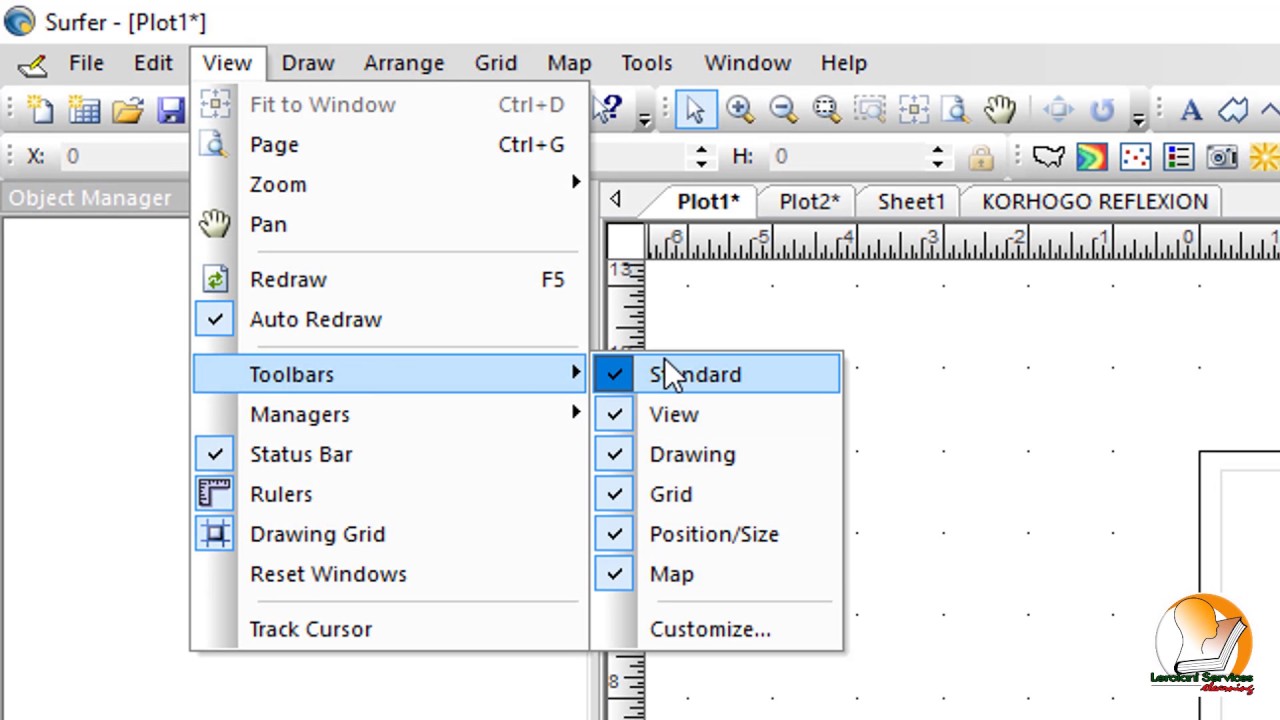 Leçon 1: Présentation  de l'interface du logiciel Surfer