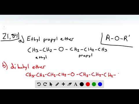 Draw the structure for each ether a ethyl propyl ether b dibutyl ether c methyl hexyl ether d d