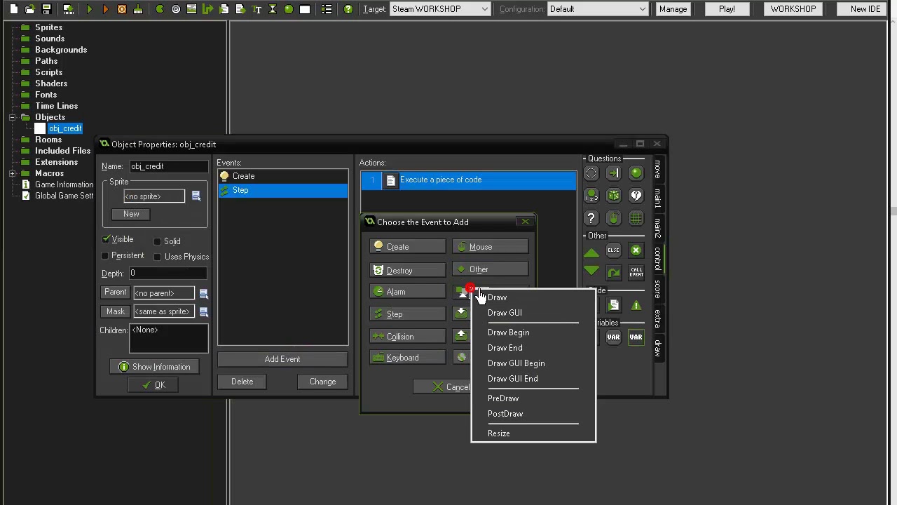 How to create scrolling text in GameMaker