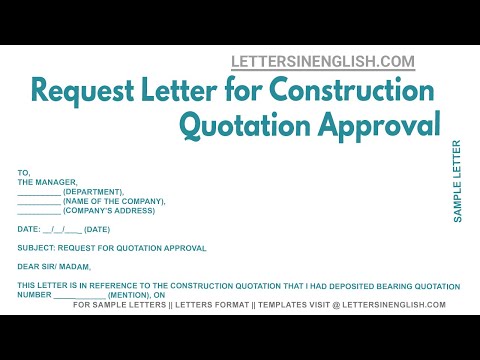 Request Letter For Construction Quotation Approval - Sample Letter for Approval of Quotation