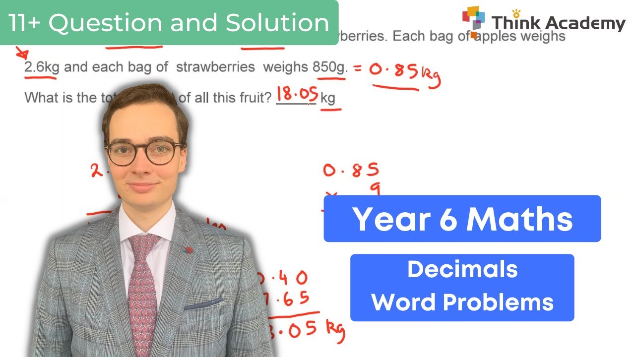Year 6 Maths - Exam Style Question and Solution on Decimals Word Problems