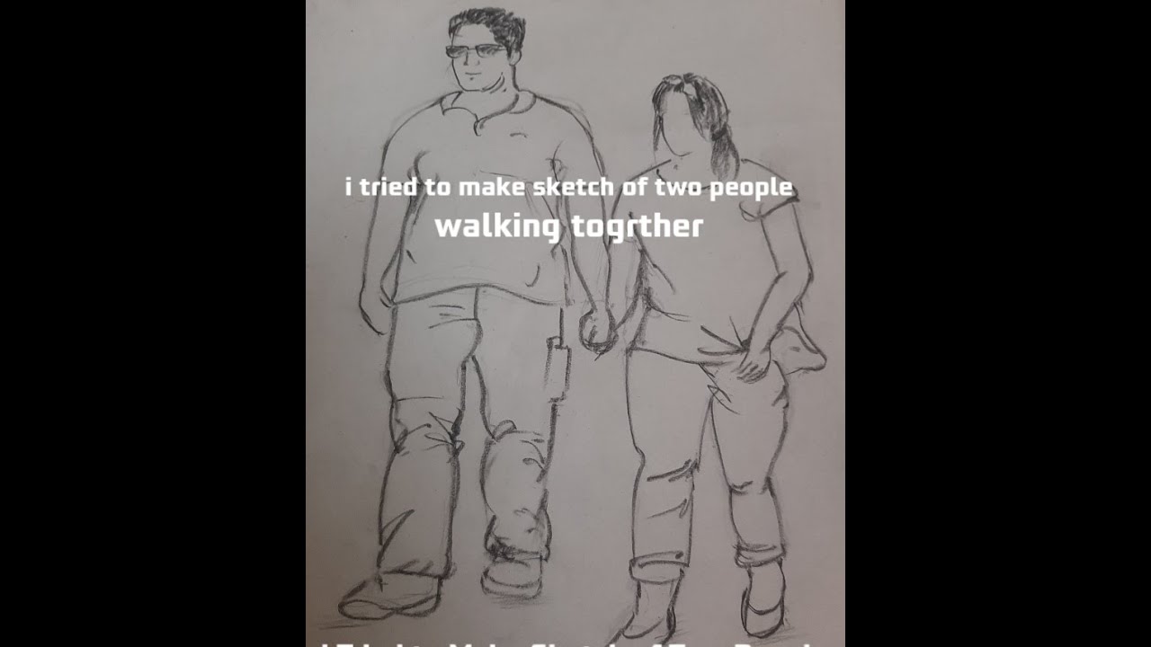 I Tried to Make Sketch of two People walking together#sketching #art #shorts