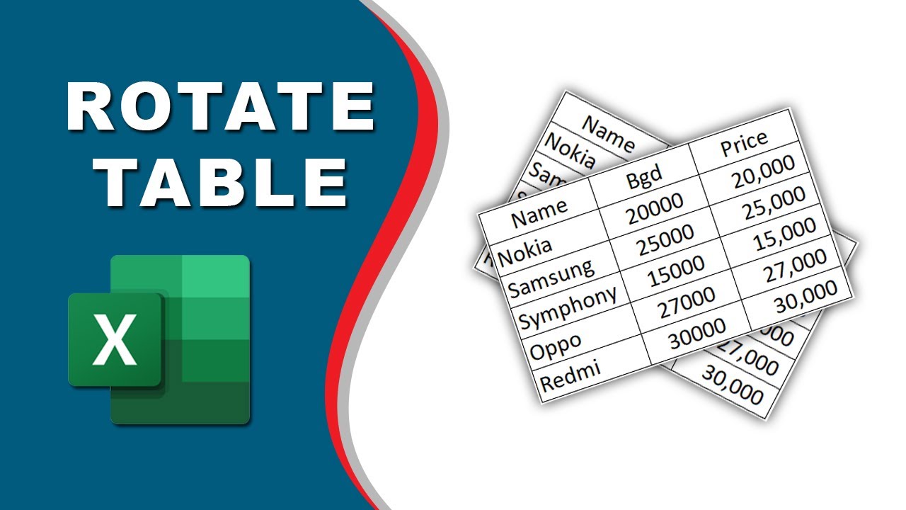 How to Rotate a table in Microsoft Excel