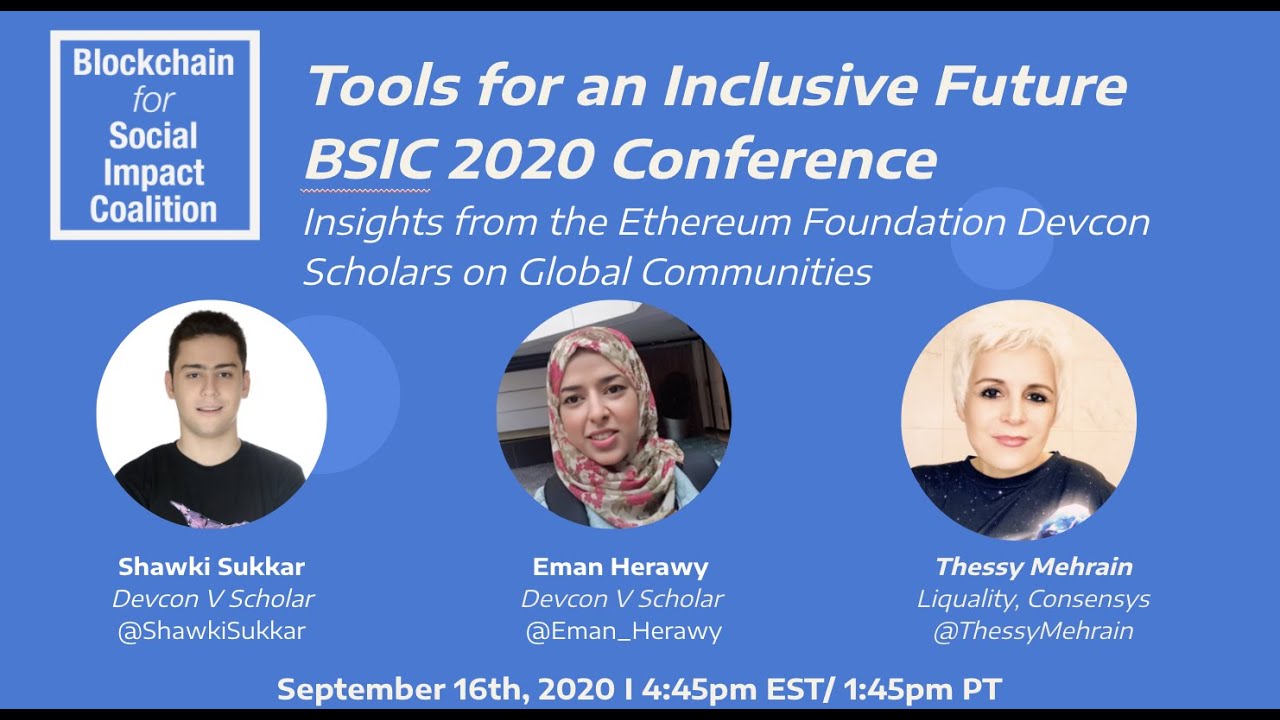 Insights from the Ethereum Foundation Devcon Scholars on Global Communities #BSIC2020