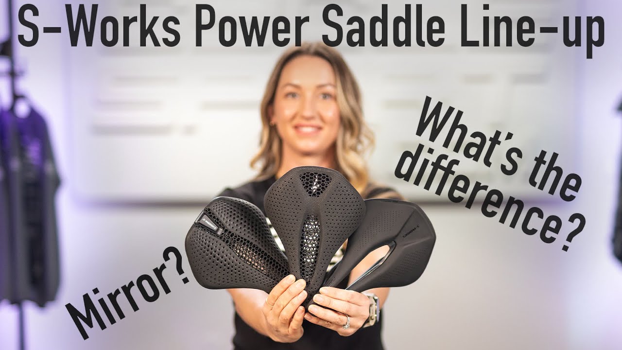Specialized S-Works Power Saddle Comparison. Power, Power with Mirror, and Power EVO with Mirror.