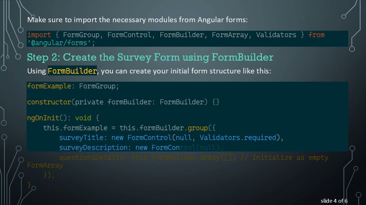 How to Create an Array of FormGroup in Angular Forms