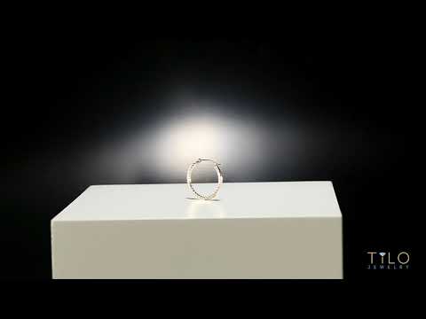 14k Yellow Gold Twisted Square Tube Hoop Earrings, 20 mm