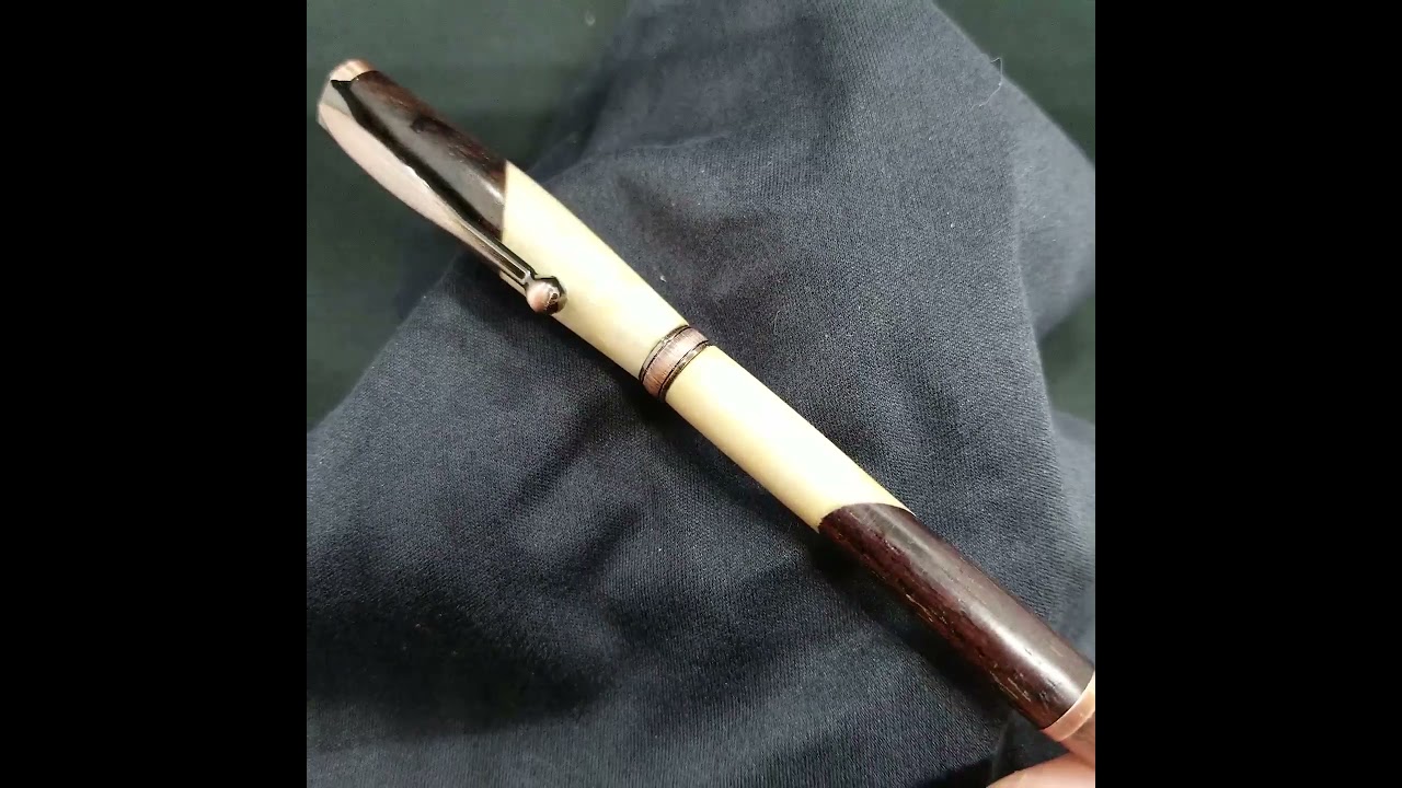Slimline Wood Body with Antique Bronze Finish Ballpoint Pen