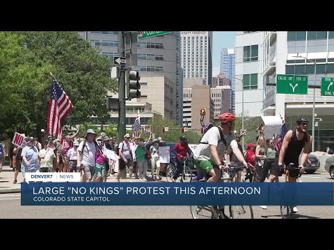 Large crowds demonstrate, march at anti-Trump 'No Kings' protest in Denver