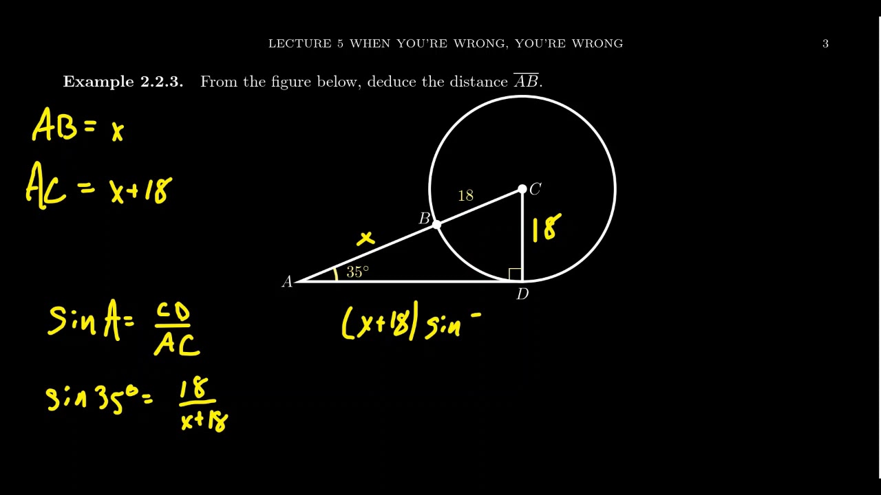 Solving a Right Triangle Involving a Circle