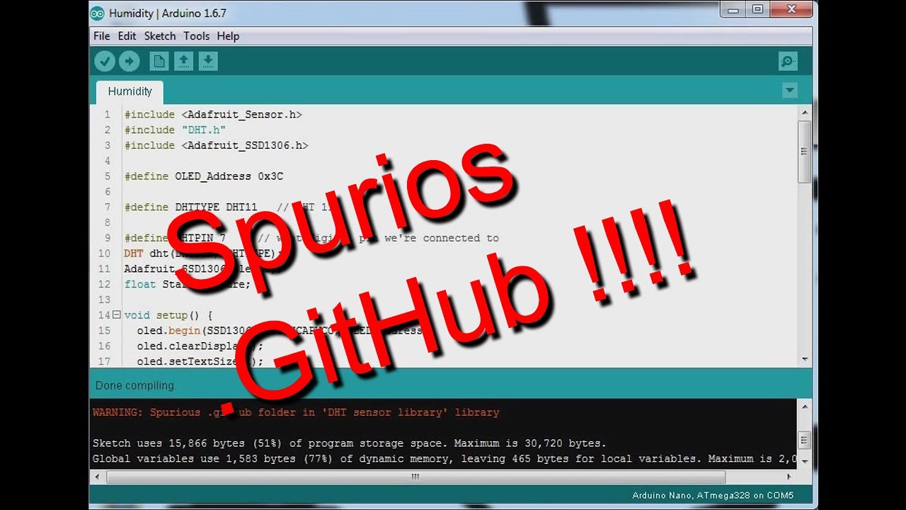 Spurious .GitHub folder in ....... - Solving this Arduino warning