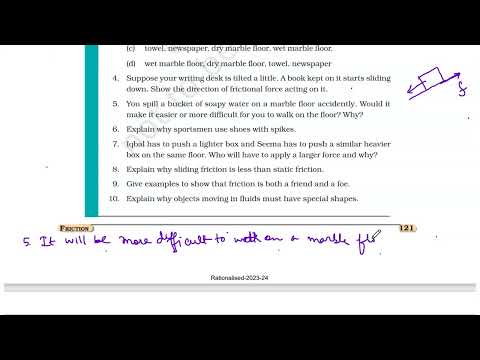 Friction Class 8 NCERT Solution | NCERT Class 8 Science Chapter 9 Exercise Solution With Explanation