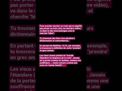 🎭✝️2😲 Porter sa croix ne signifie pas porter sa croix!
