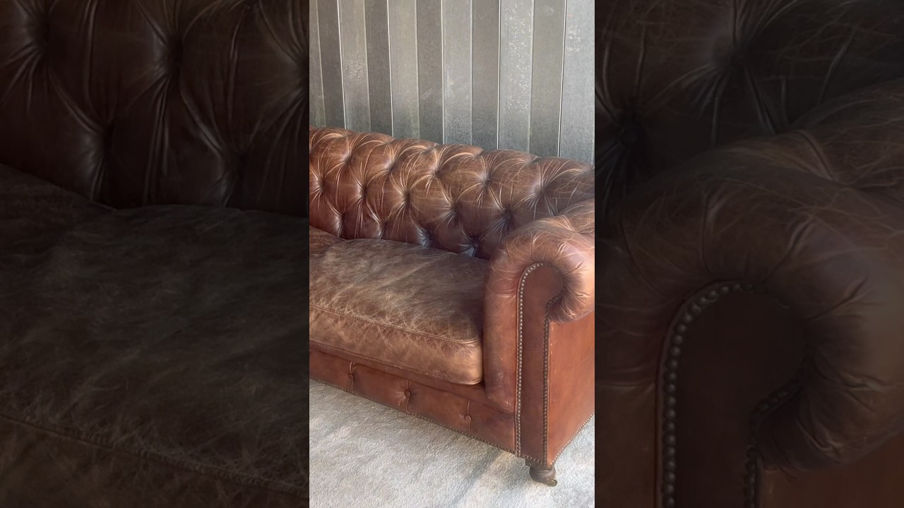 The leather chesterfield sofa is a true classic. Restoration Hardware Kensington. #classicfurniture