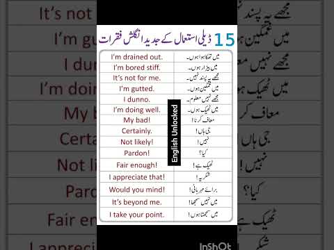 Short English Sentences with Urdu Translation