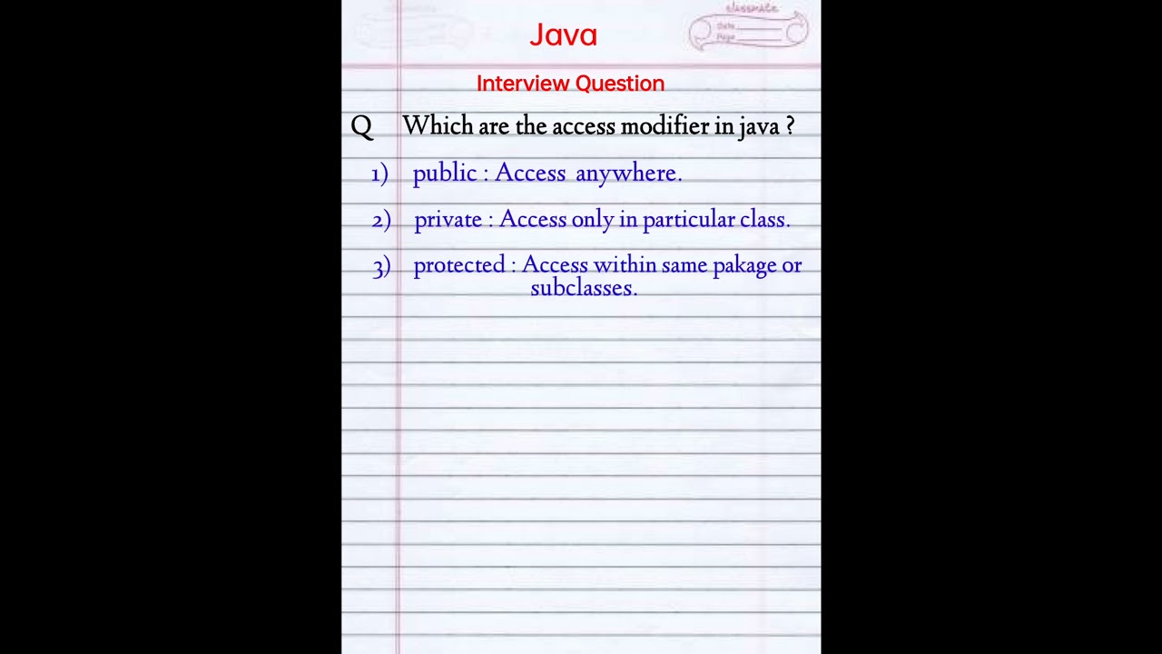 Access modifier in java  | Interview Questions  | #java #shorts #short
