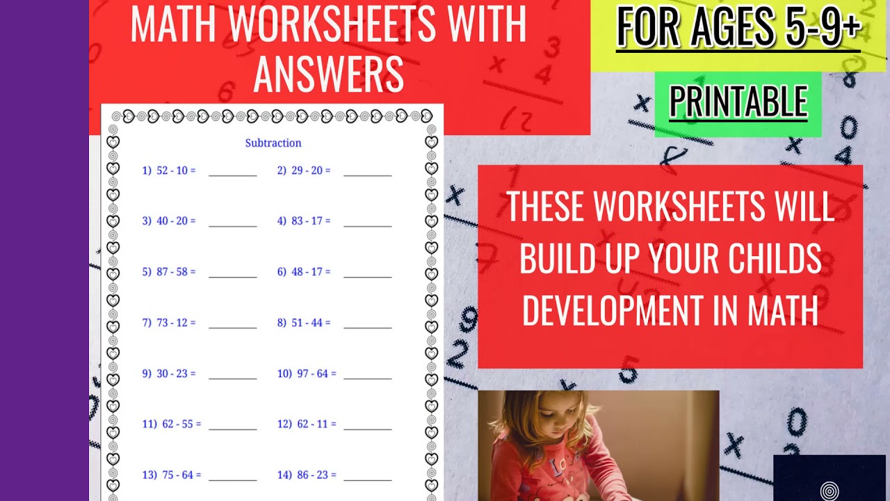 Math Subtraction 200 Printable Practice Worksheets