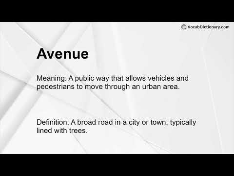 Avenue Meaning