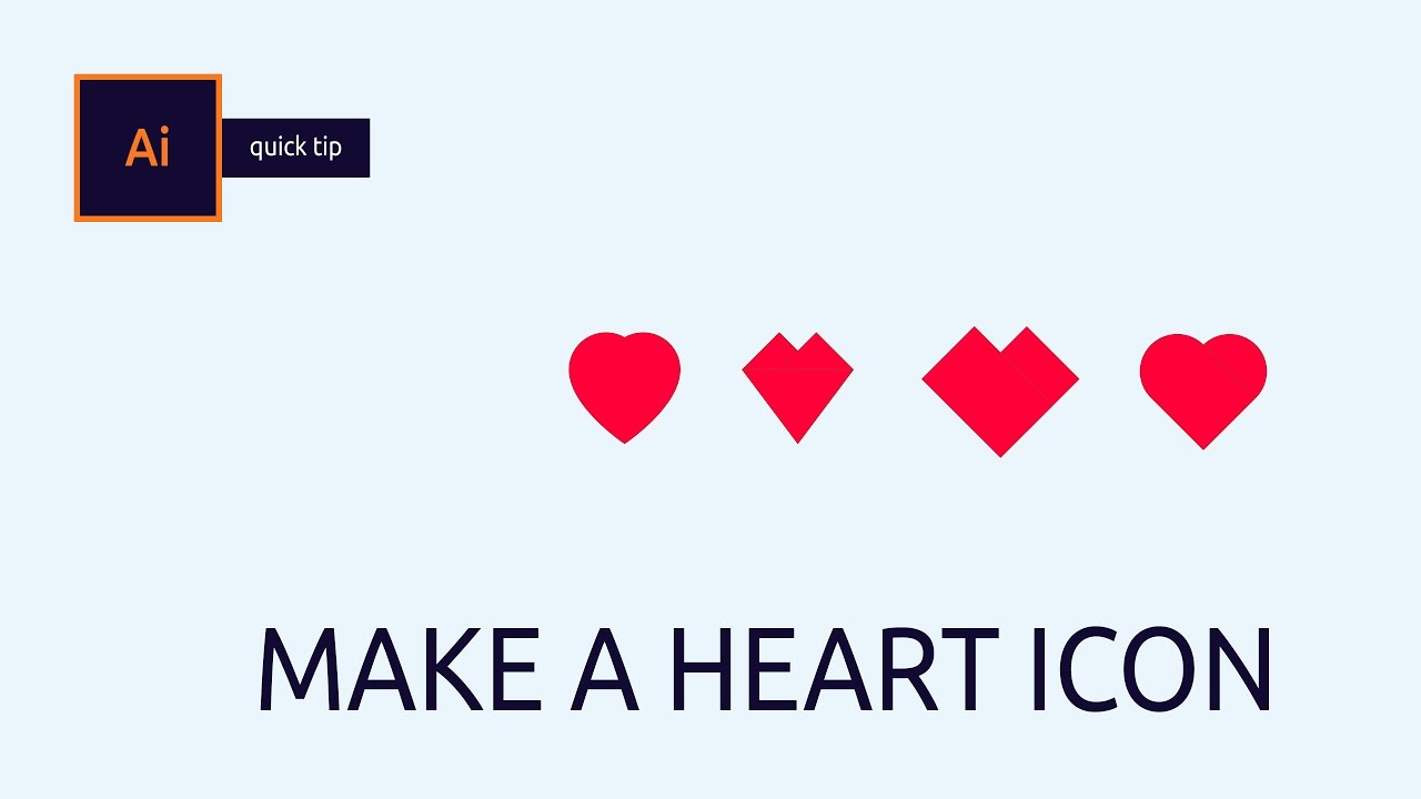 How to make vector Heart Icons in Adobe Illustrator | Using circles and squares | Quick Tip #1