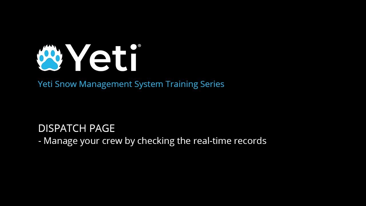 YETI - Dispatch page
