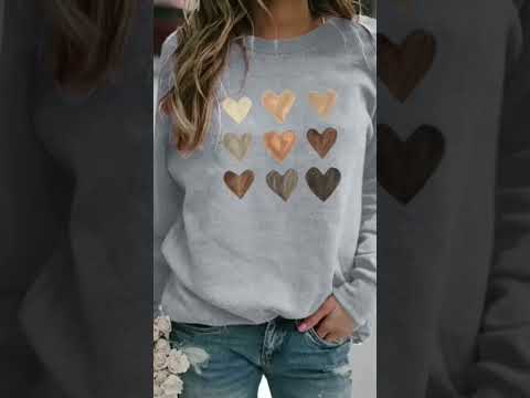 Women's Valentine's Day Printed Round Neck Sweater ❤️🎁 #shorts