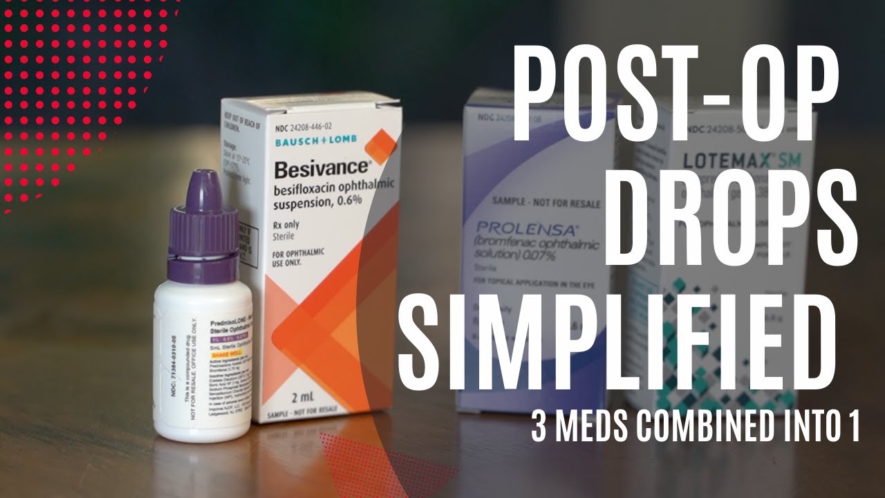 Cataract Surgery Post-Op Drops Simplified - Use 1 Bottle instead of 3! The Combination Eye Drop