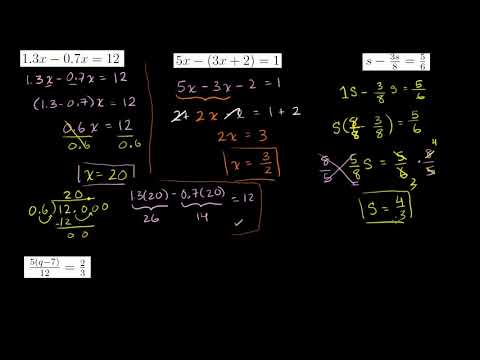 Ecuaciones de dos pasos con decimales y fracciones (video) | Khan Academy