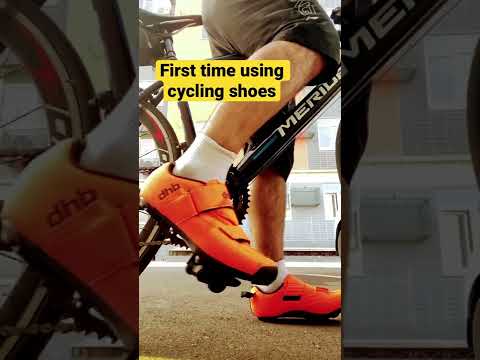First time using cycling shoes #cycling