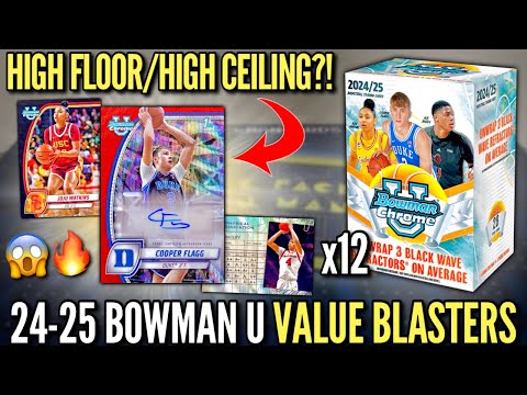 A+ RETAIL BOXES (2 CASE HITS)! 😱🔥 2024-25 Bowman University Chrome Basketball Value Blaster Review