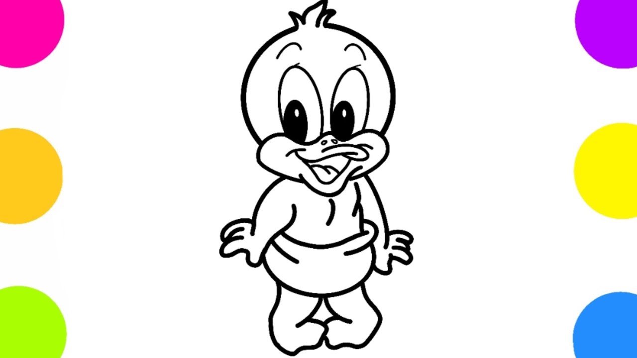 How to draw Daffy Duck from Baby Looney Tunes - Drawing for kids