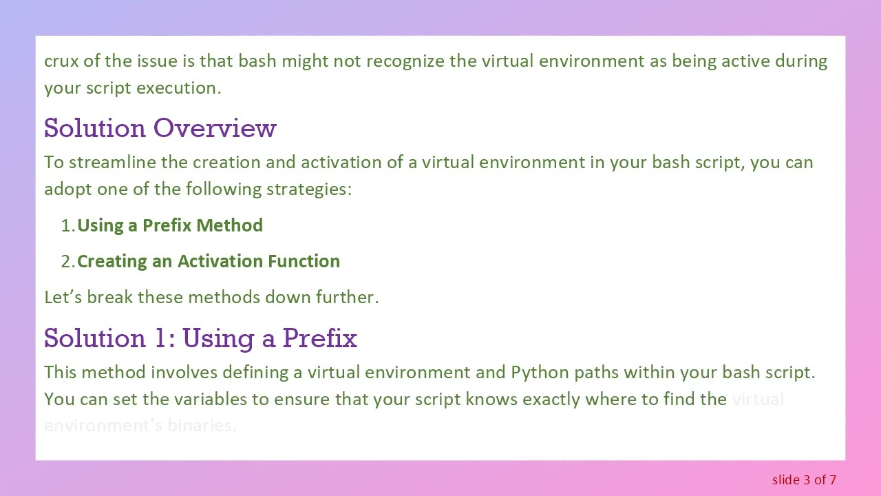 How to Create and Activate Virtualenv Simultaneously in a Bash Shell Script