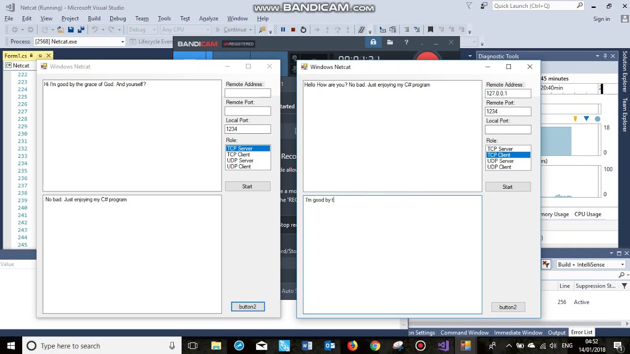 C# TCP Server   TCP Client