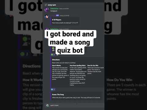 I got bored and made a song quiz Discord bot #shorts