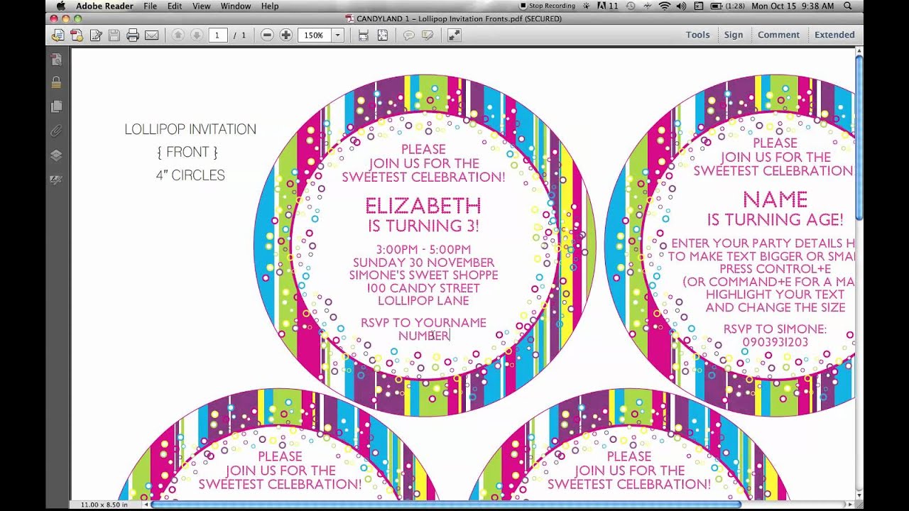 LOLLIPOP INVITATION