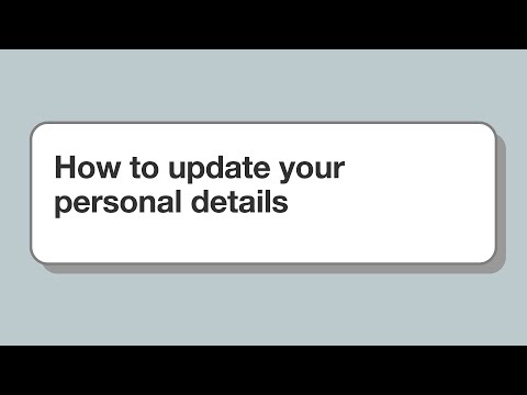 How to update your personal details