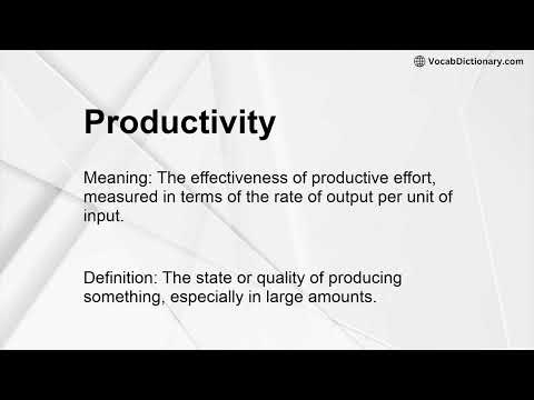 Productivity Meaning