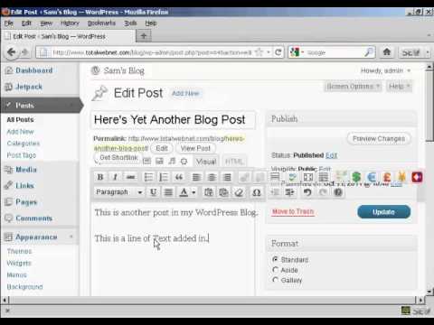How to Use WordPress - How to Edit a Blog Post in WordPress