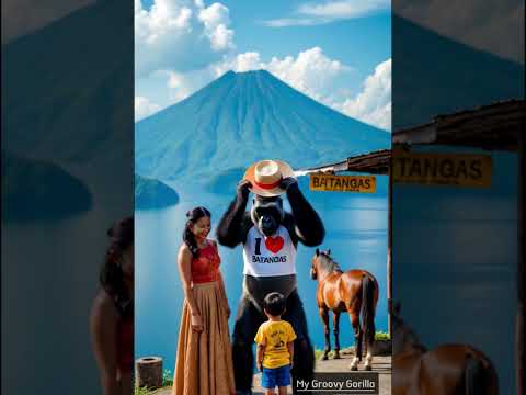 🌋🐵 Gorilla Visits Taal Volcano! 🇵🇭 | Funny & Unforgettable Adventure in the Philippines! 😂🔥 #gorilla