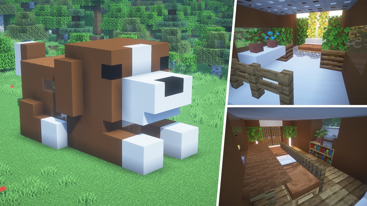 【マイクラ】かわいいワンちゃんハウスの作り方 / 犬【マイクラ建築】[Minecraft Tutorial] Cute Dog House ...